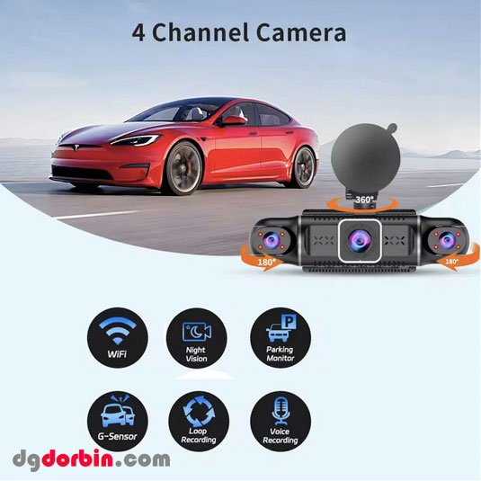 دوربین خودرو 4 لنزه 360 وای فای دار دید در شب M99 Pro - فروشگاه دوربین ...
